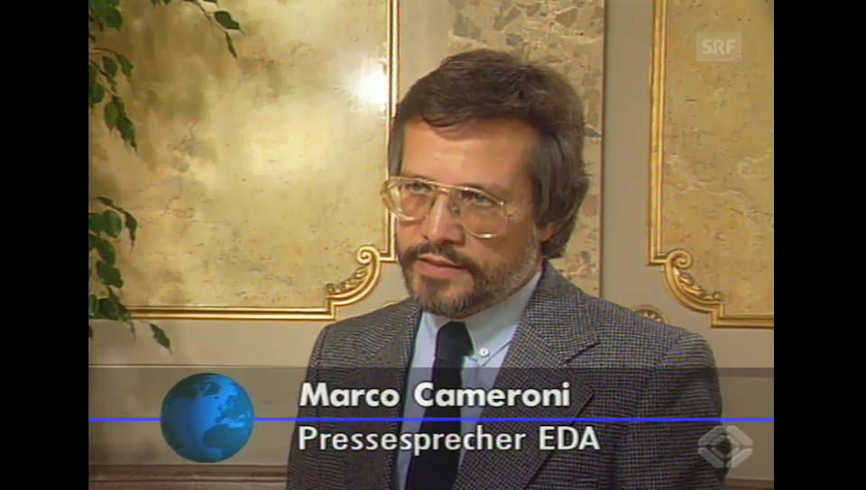 Stellungnahme EDA-Sprecher Marco Cameroni zur P... - Tagesschau - Play SRF
