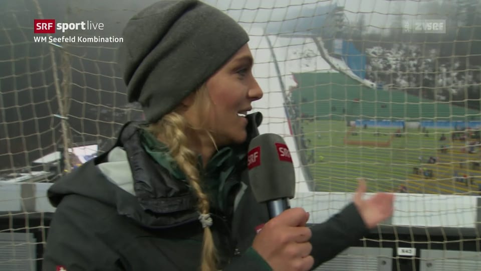 SRF-Moderatorin Fetscherin zeigt die Box von Eurosport - sportlive ...