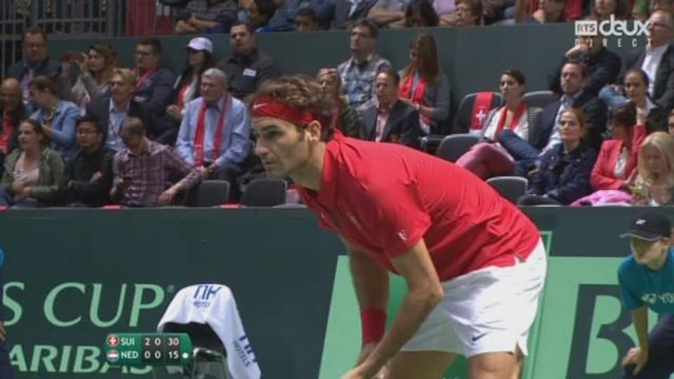 Tennis - Barrage à Genève. Suisse – Pays-Bas (2-1). 3e simple: Roger ...