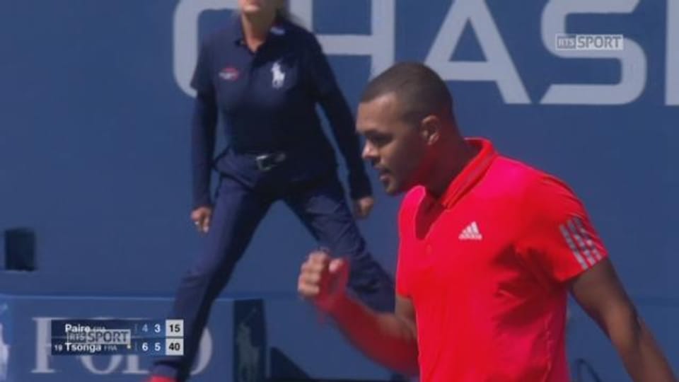 1/8: Benoit Paire [FRA] - Jo-Wilfried Tsonga [FRA/19] (4-6 3-6). La 2e manche se termine par un ...