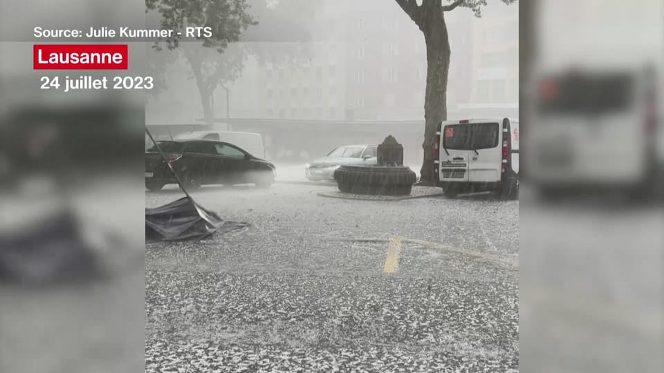 Les images de la grêle à Lausanne - L'actu en vidéo - Play RTS
