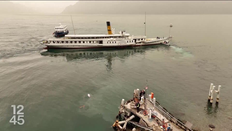 Le Simplon, bateau historique de la CGN, a été endommagé par la tempête ...