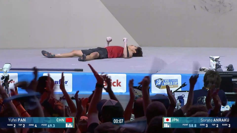 Bloc, finale messieurs: Yufei Pan (CHN) est sacré champion du monde ...