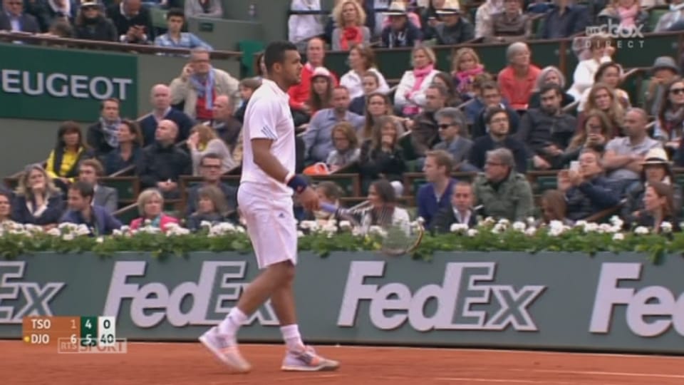 Tennis - 4e tour messieurs, Jo-Wilfried Tsonga - Novak Djokovic (1-6, 4-6): Djokovic prend une ...