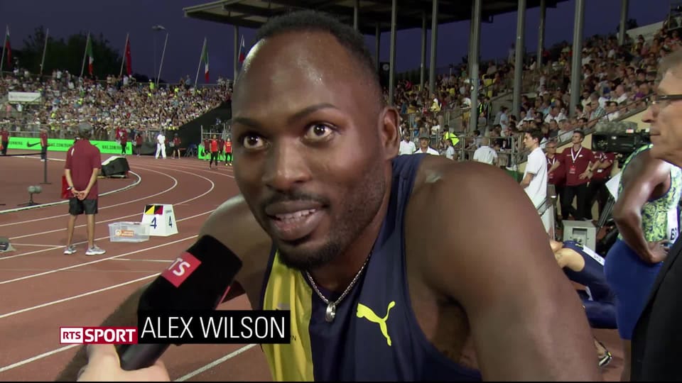Athlétisme - Lausanne (SUI), 200m messieurs: Alex Wilson (SUI) donne ...