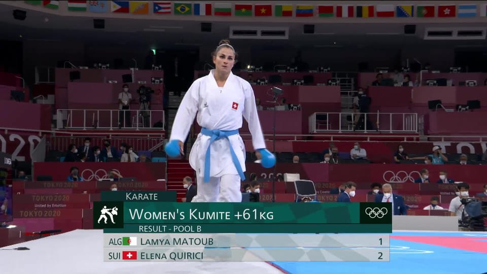 Jeux olympiques - Karaté, +61kg dames: Elena Quirici (SUI) bat Lamya ...