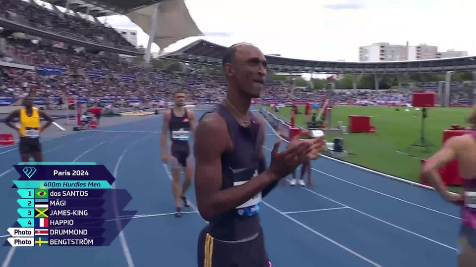 RTS Sport - Paris (FRA), 400m haies: Alison Dos Santos (BRE) s'impose devant Rasmus Mägi (EST ...